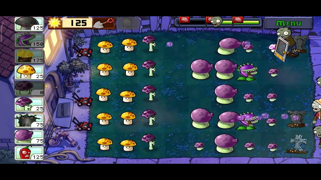 Plants vs zombies pvz night level 7, UB game - YouTube