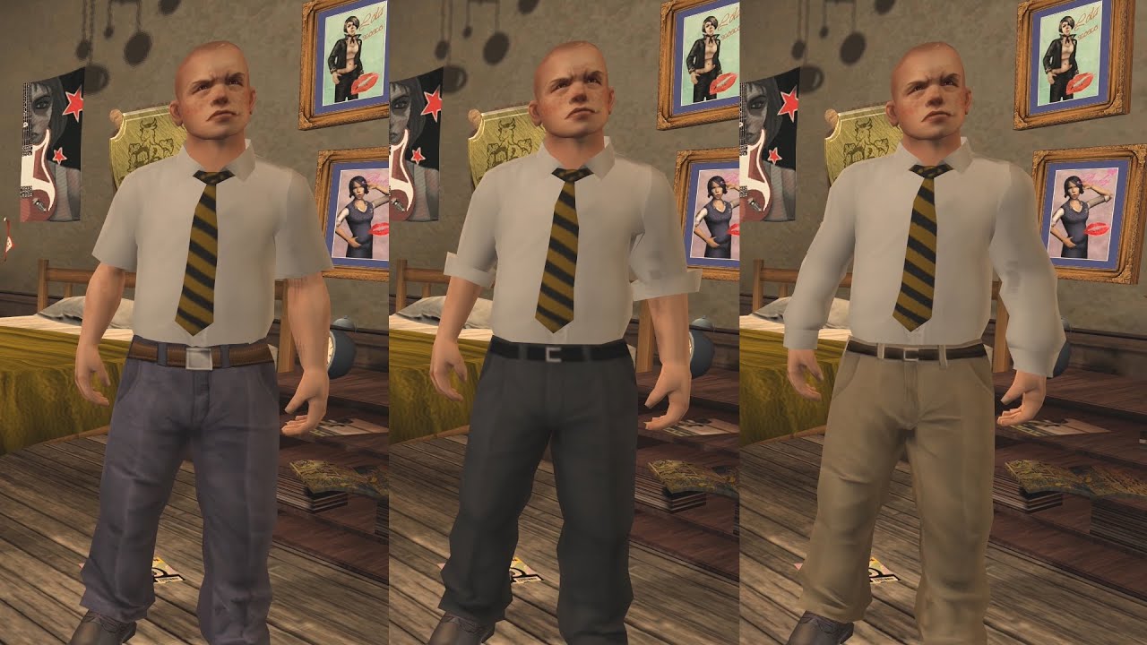 Bully Mod - White Shirt with Yellow & Black Tie Mod [REQUEST 52] - YouTube