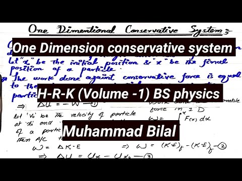 One dimensional conservative system BS physics (H-R-K) Vol-1 lec # 14 ...