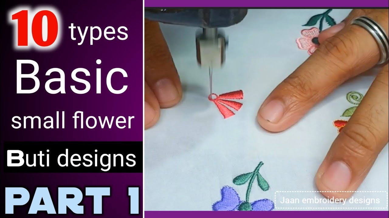 Embroidery for beginners flowers | Machine embroidery buti design ...