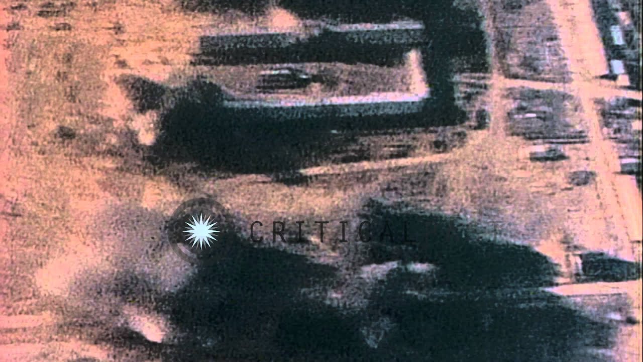Ground targets explode while being strafed by U.S. aircraft over Japan ...