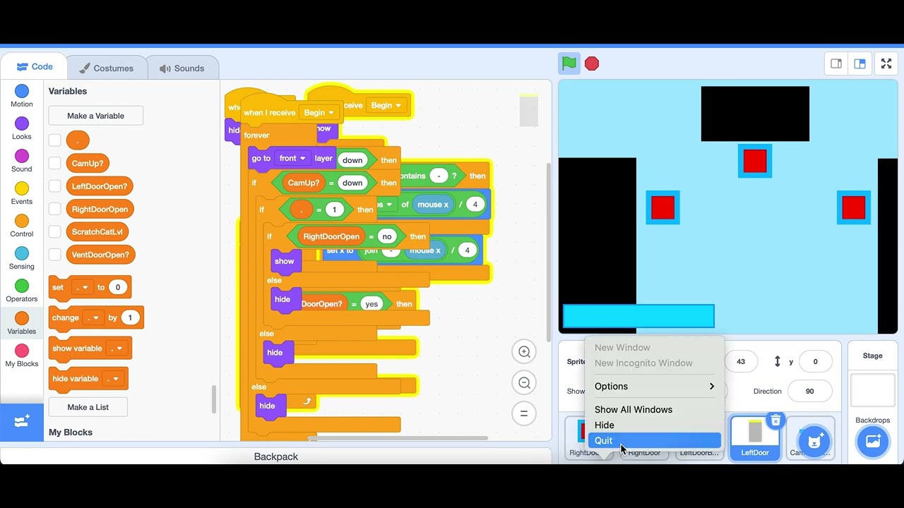 How to make an Ultimate Custom Night game on Scratch! Ep. 3: Cameras ...