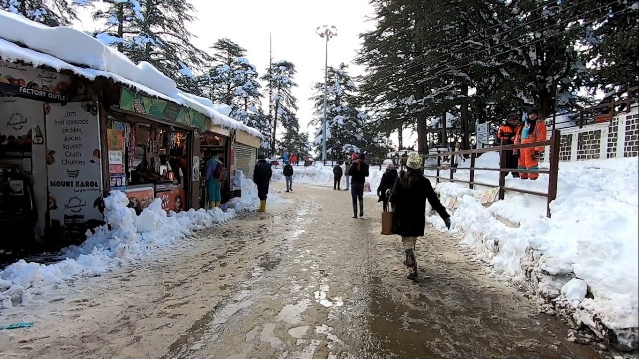 Kufri Main Point in March Snowfall, Shimla || Himachal Pradesh, India ...