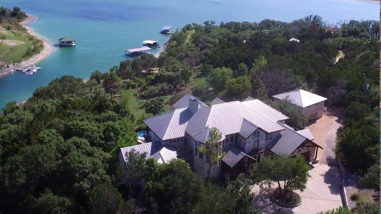 Aerial: Amazing Manicured Waterfront Estate on Lake Travis - YouTube
