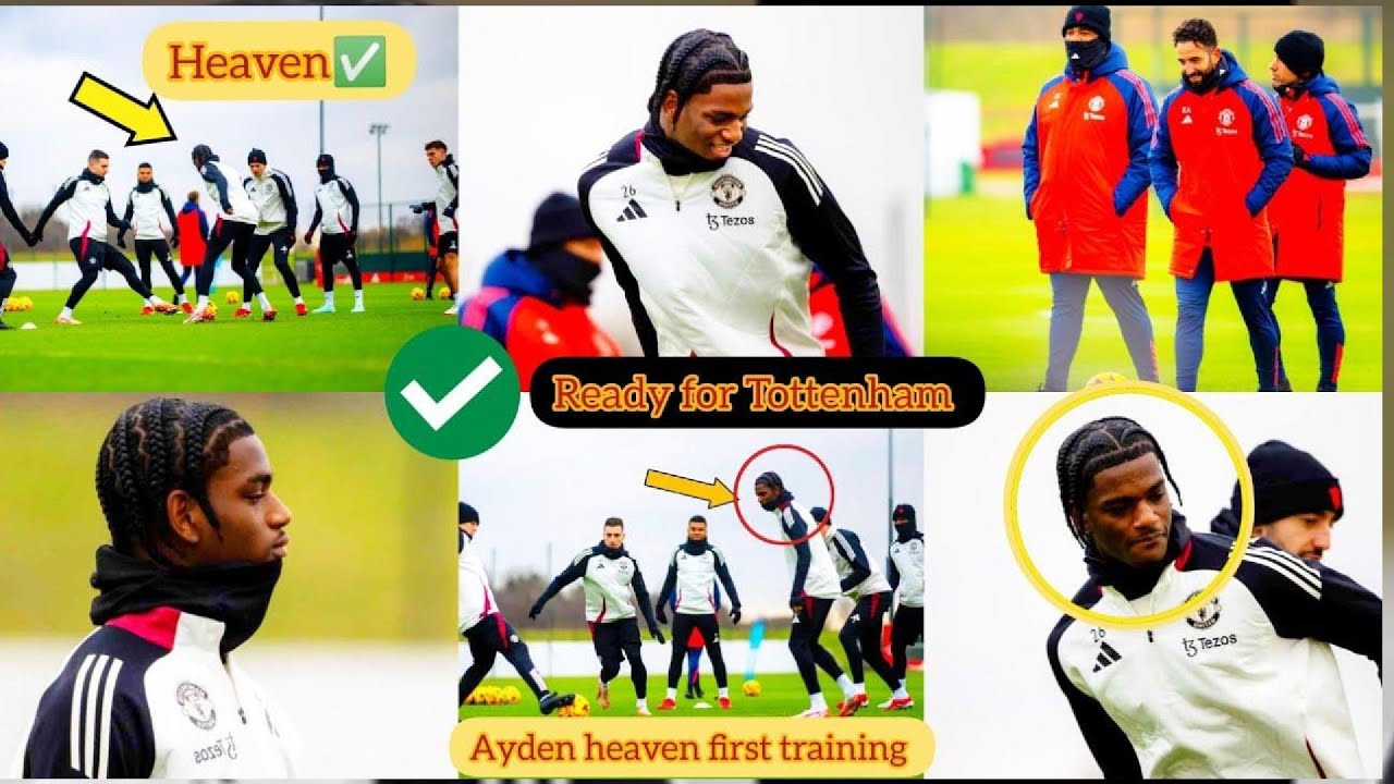 AMAZING #AYDEN HEAVEN FIRST TRAINING AT CARRINGTON AHEAD OF TOTTENHAM ...