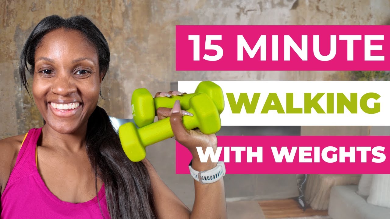 15 Minute Fast Walk with Weights | At Home Workout | Moore2Health - YouTube