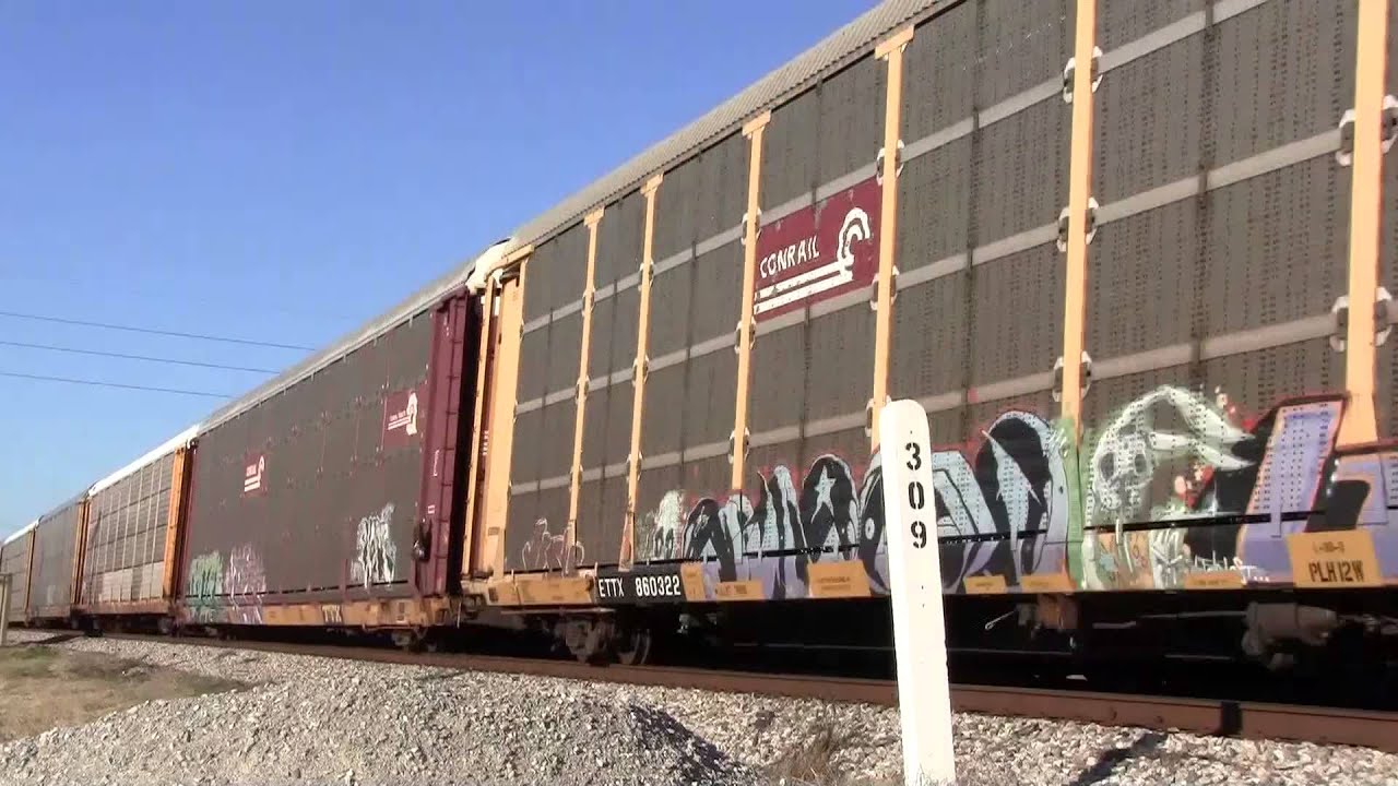 HD - CSX Autorack train L282-19 through Decatur, AL - YouTube