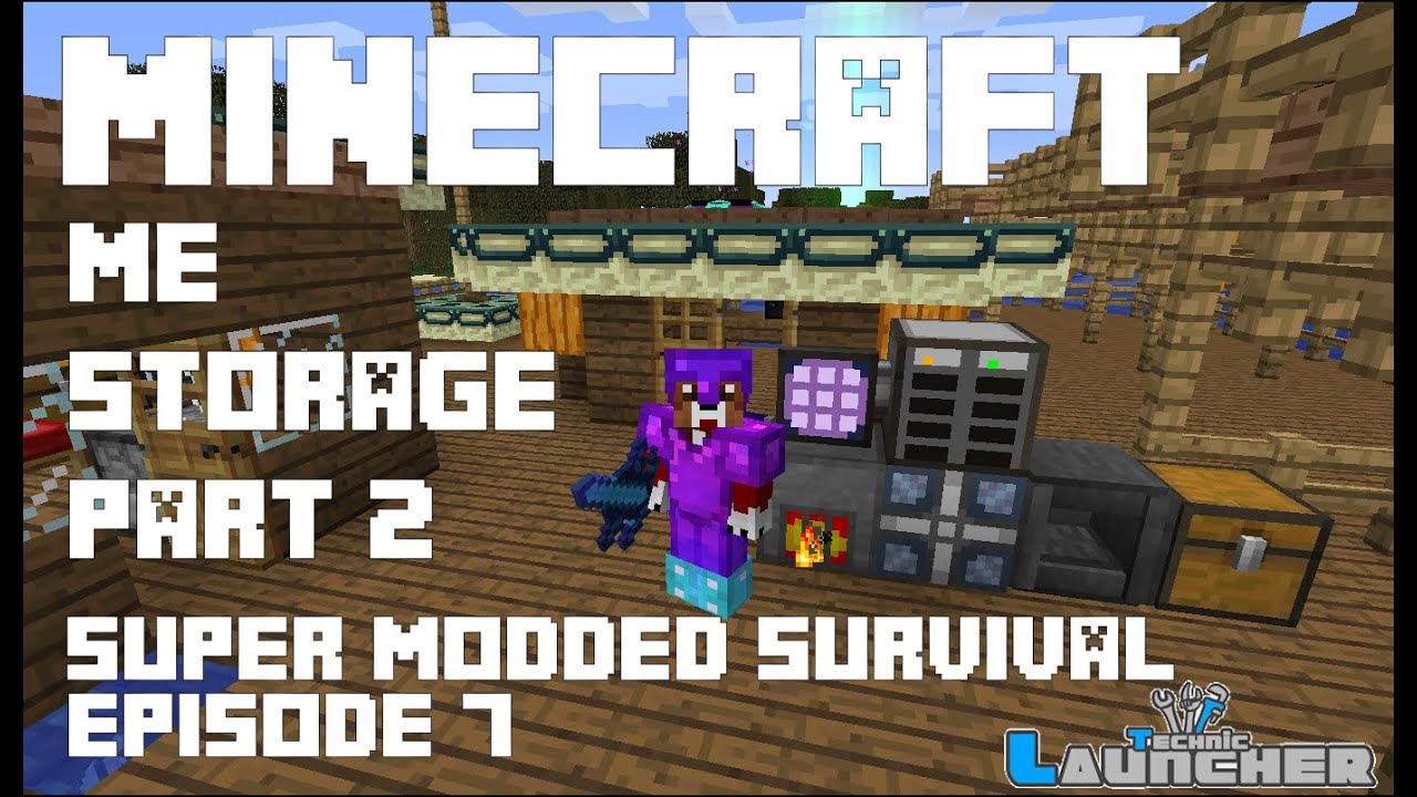 Minecraft - Super Modded Survival - Ep 7 - ME Storage Part 2 - YouTube