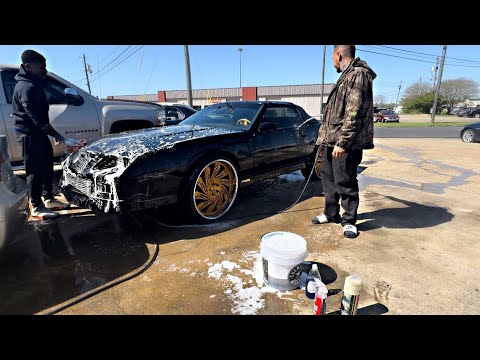 First Wash On The 89 RS CAMARO CONVERTIBLE on 24” Gold Rucci Wheels ...