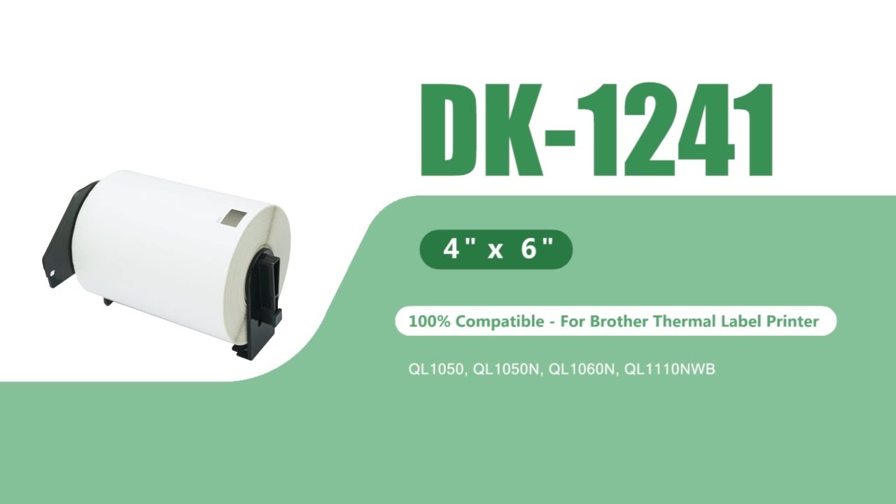 Brother DK-1241 Compatible Shipping Labels DK1241 Labels 4" x 6" - YouTube