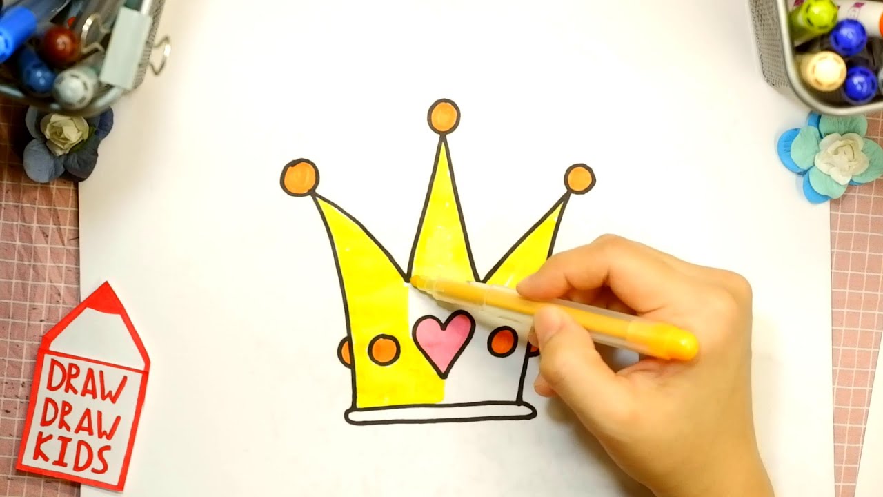 How to draw a Princess crown - YouTube