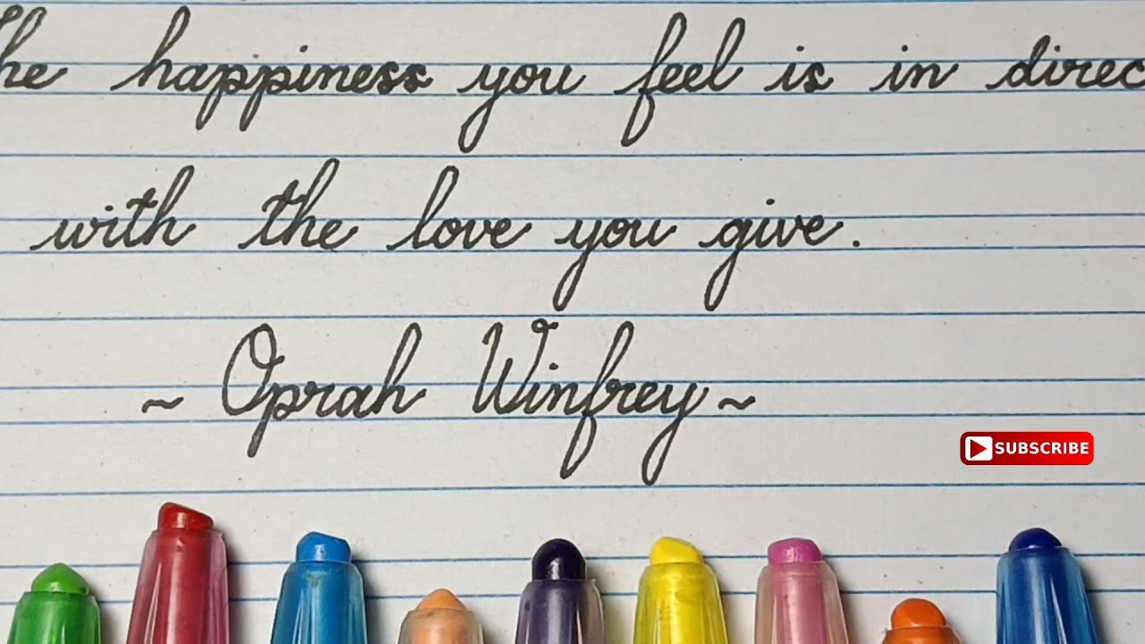 Best Inspirational Quotes in English Cursive Writing | Handwriting ...