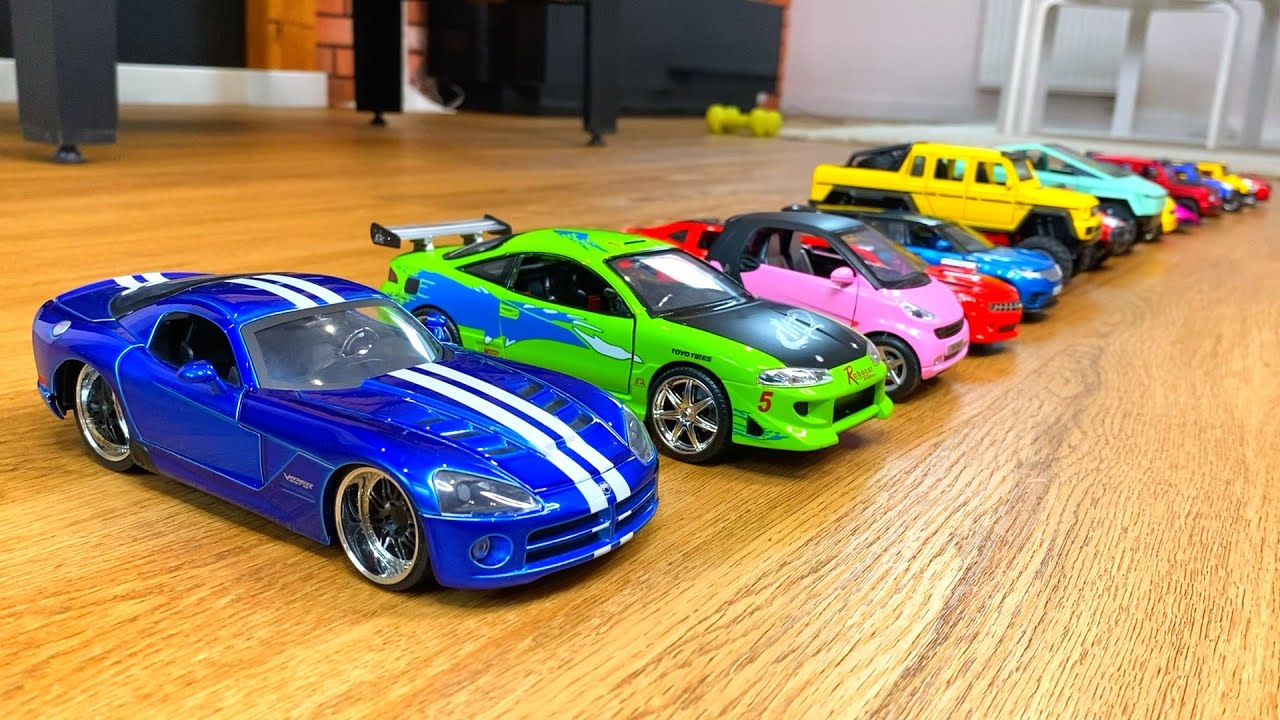 Cool Colored Die cast Model Cars Being Pushed By Hand #6 - YouTube