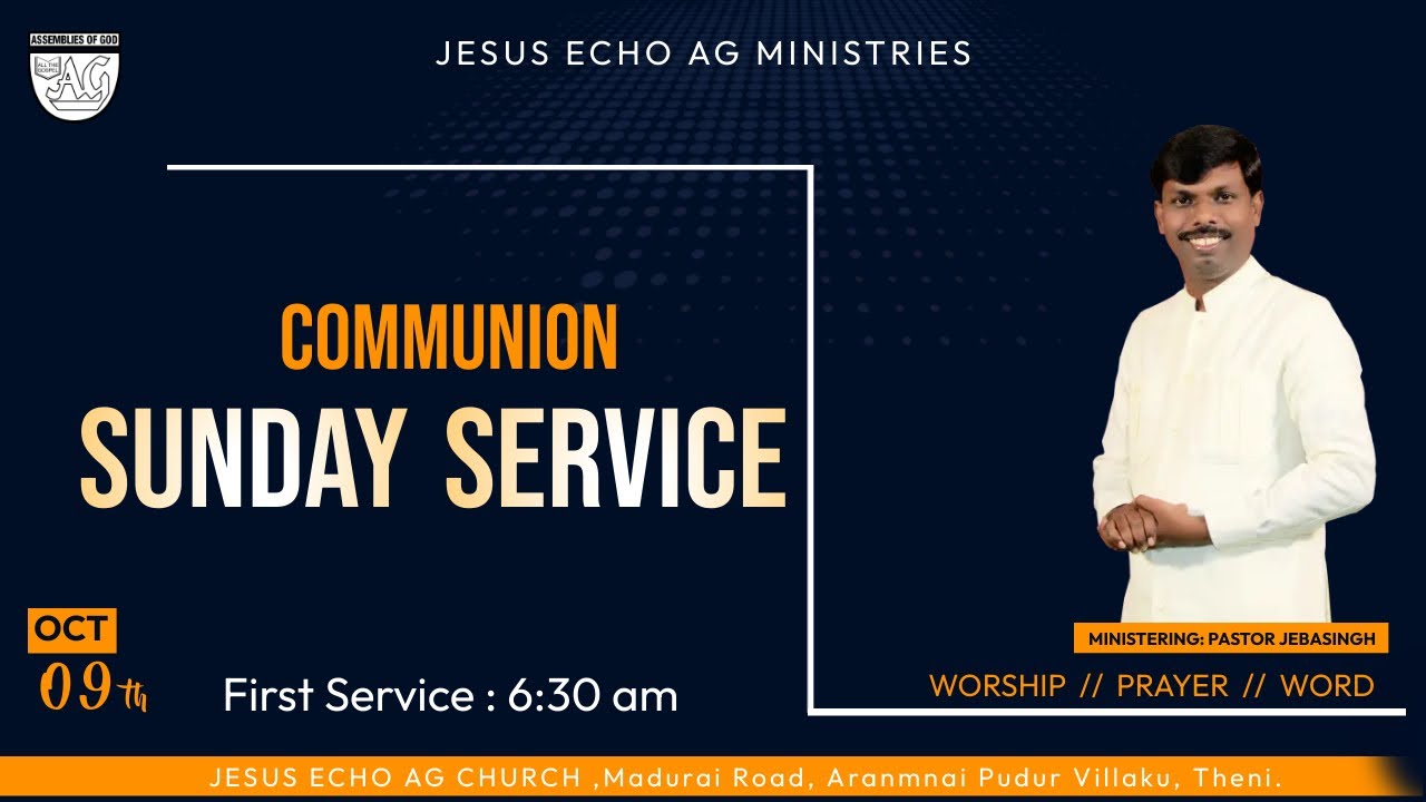 🔴 Live | SUNDAY SERVICE 1| REV. D.Jebasingh | Jesus Echo AG Church | 09 ...