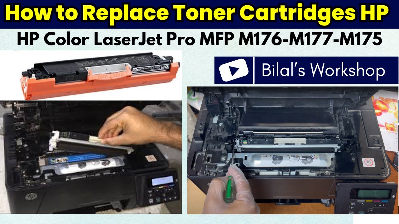 How to Replace Toner Cartridges in HP Color LaserJet Pro MFP M175 ...