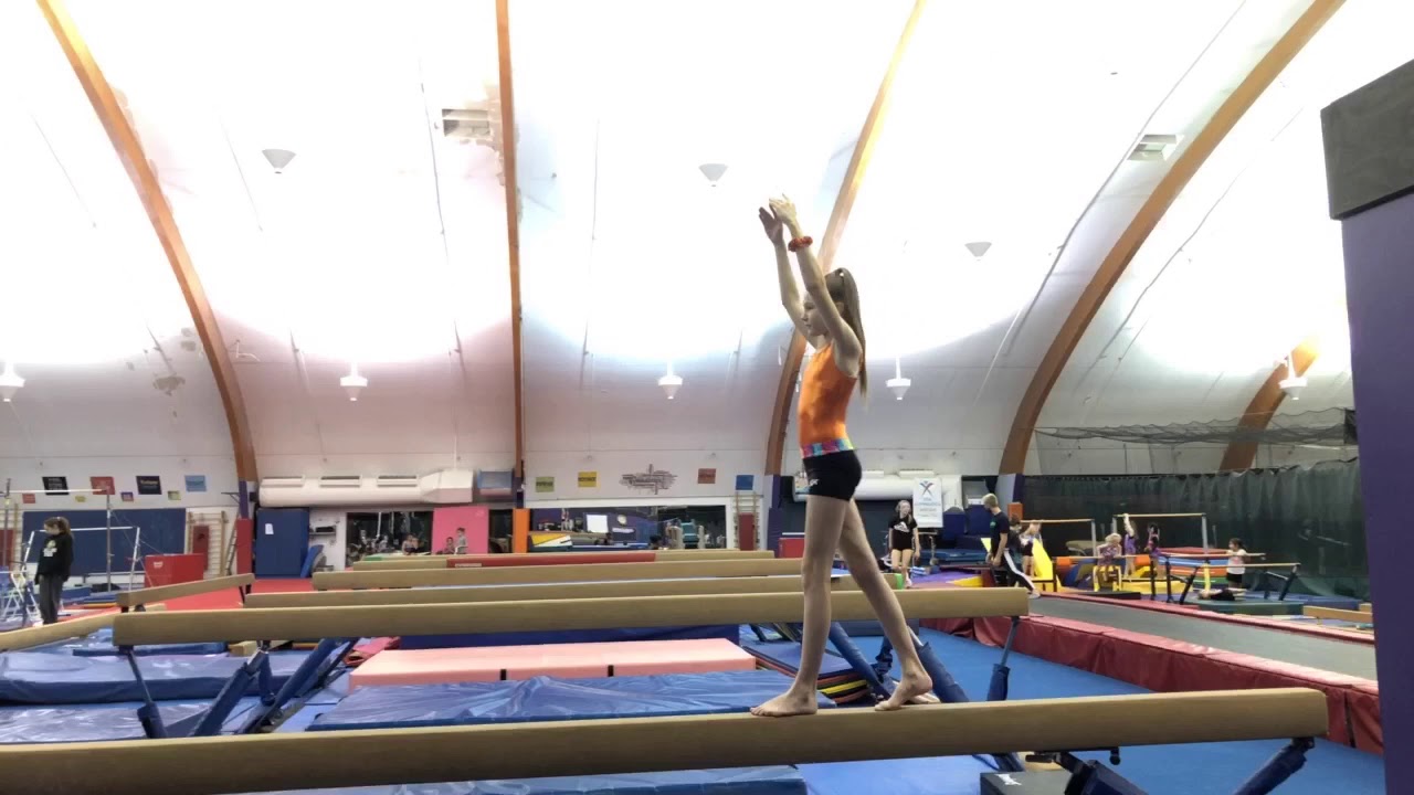 passe lift to releve on beam - YouTube