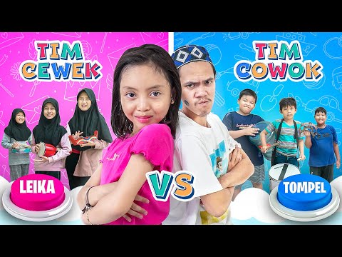 LEIKA TIM CEWEK VS TOMPEL TIM COWOK 😍 KOMPILASI VLOG 1 JAM LEIKA CHALLENGE TOMPEL