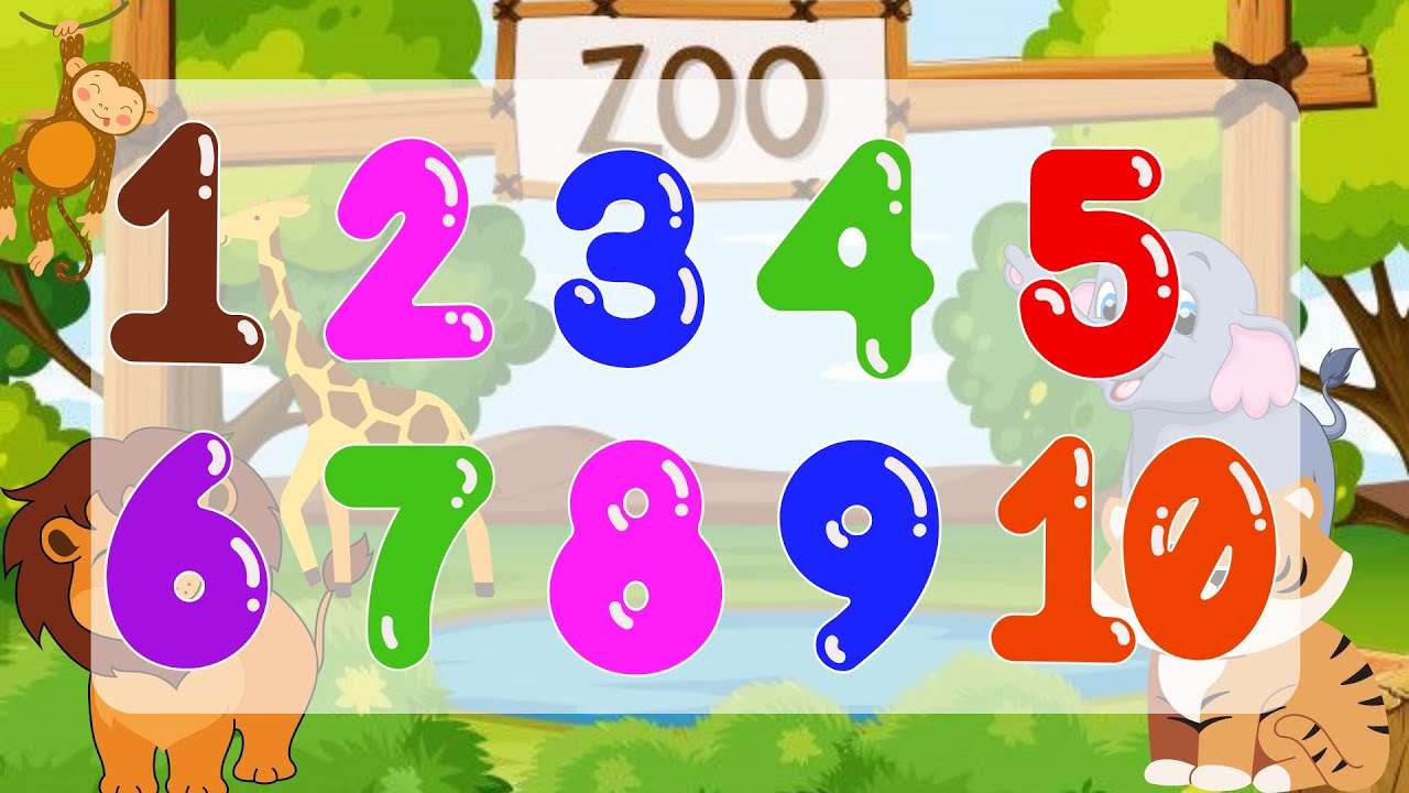 BELAJAR ANGKA 1-10 TEMA ZOO I LEARN NUMBER I SINGA I JERAPAH I GAJAH I ...
