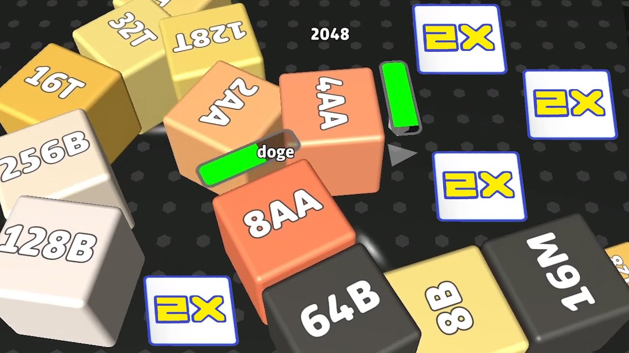 Cubes 2048.io Game 🎲 I was able to score 4 Quadrillion 🎲 CUBES SNAKE ...