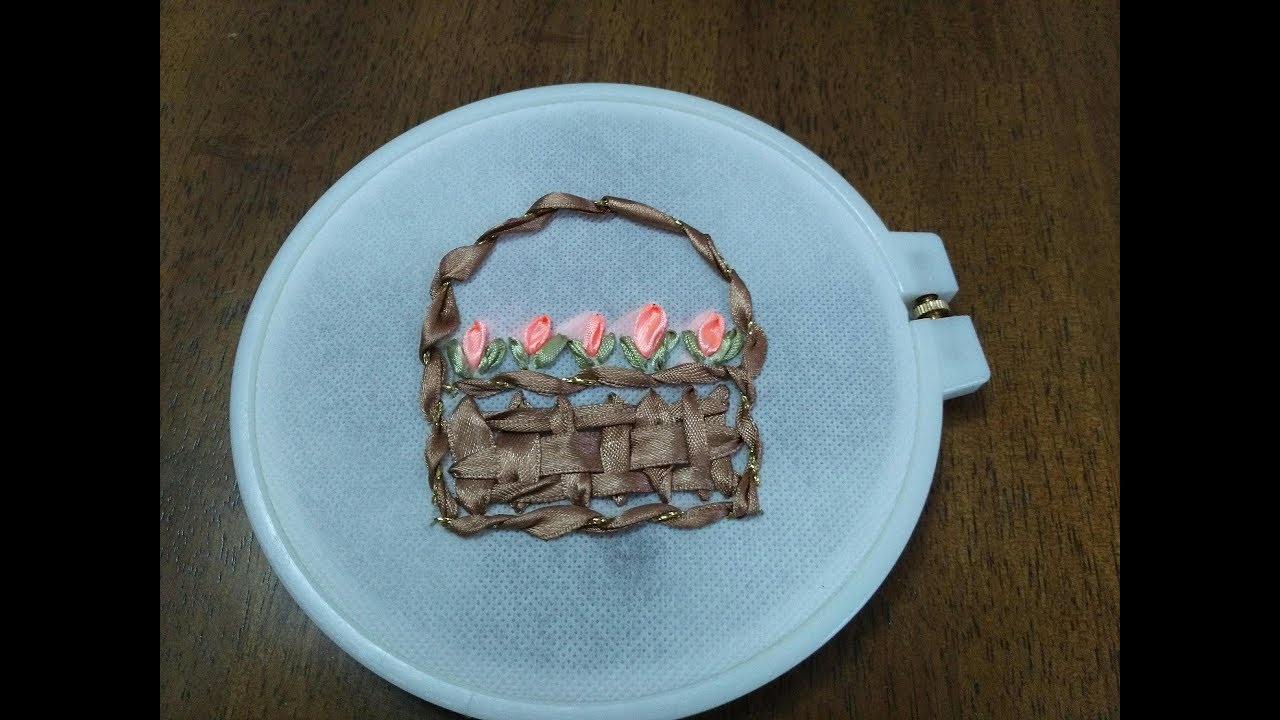 DIY Satin Ribbon Embroidery Designs - Embroidery Satin Ribbon Basket ...