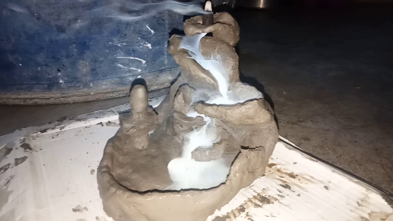 Home mode smoke fountain clay fountain - YouTube