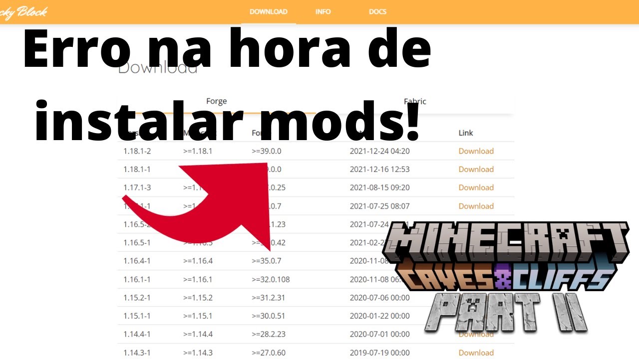 Como Corrigir erro ao Instalar MODS no Minecraft Simples e fácil - YouTube
