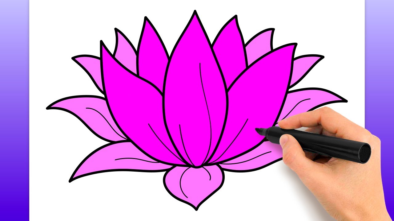 Cómo Dibujar Una Flor De Loto | Fácil Tutorial De Dibujo Paso A Paso ...