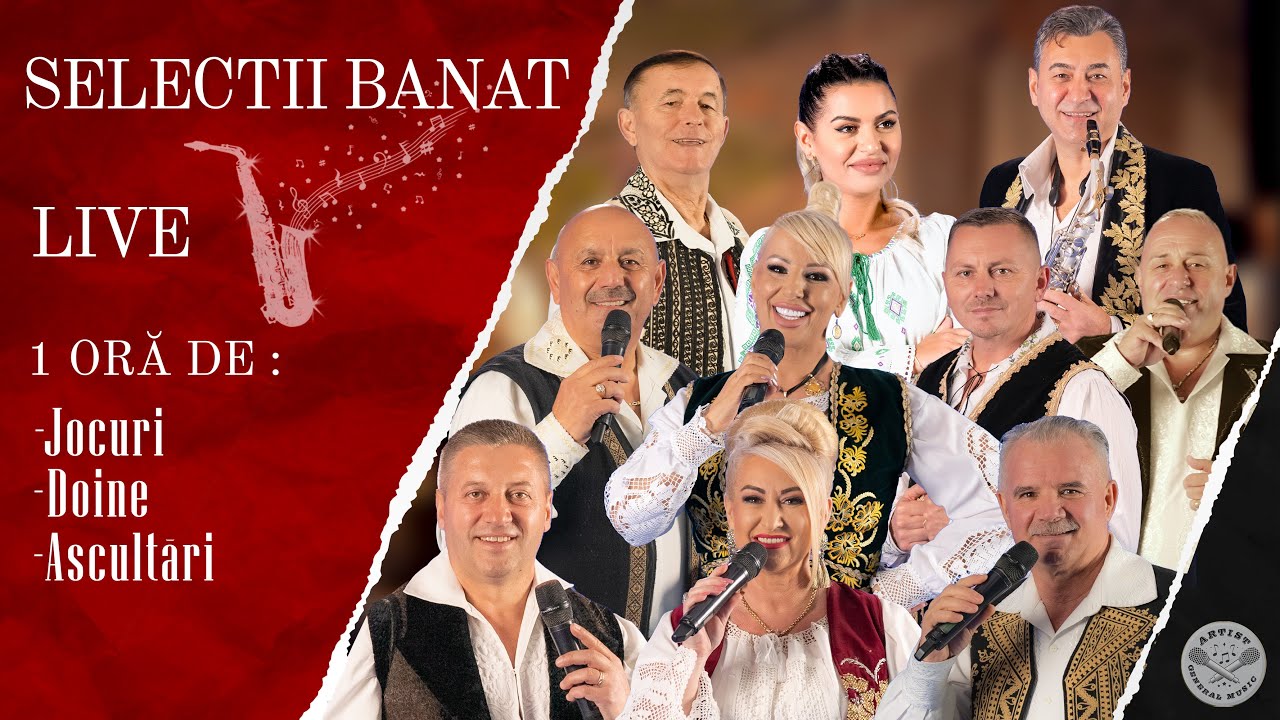 Selectii Banat Live - Jocuri, doine, ascultari || Colaj 1 ORA muzica ...