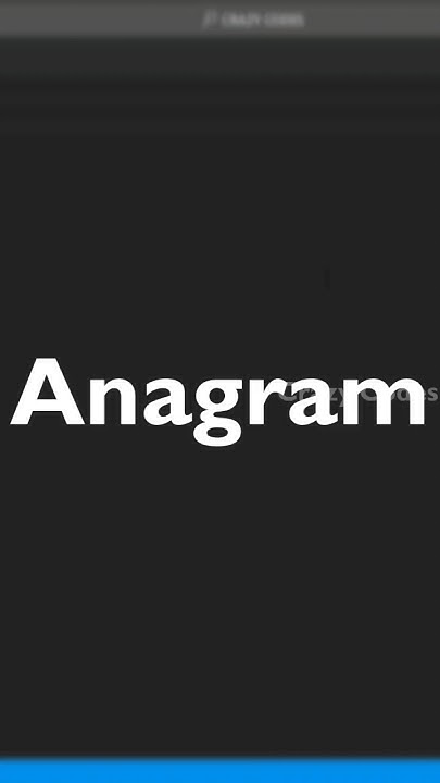 Anagram in Python (தமிழல்)| Crazy Codes| Python Tamil | #anagram # ...