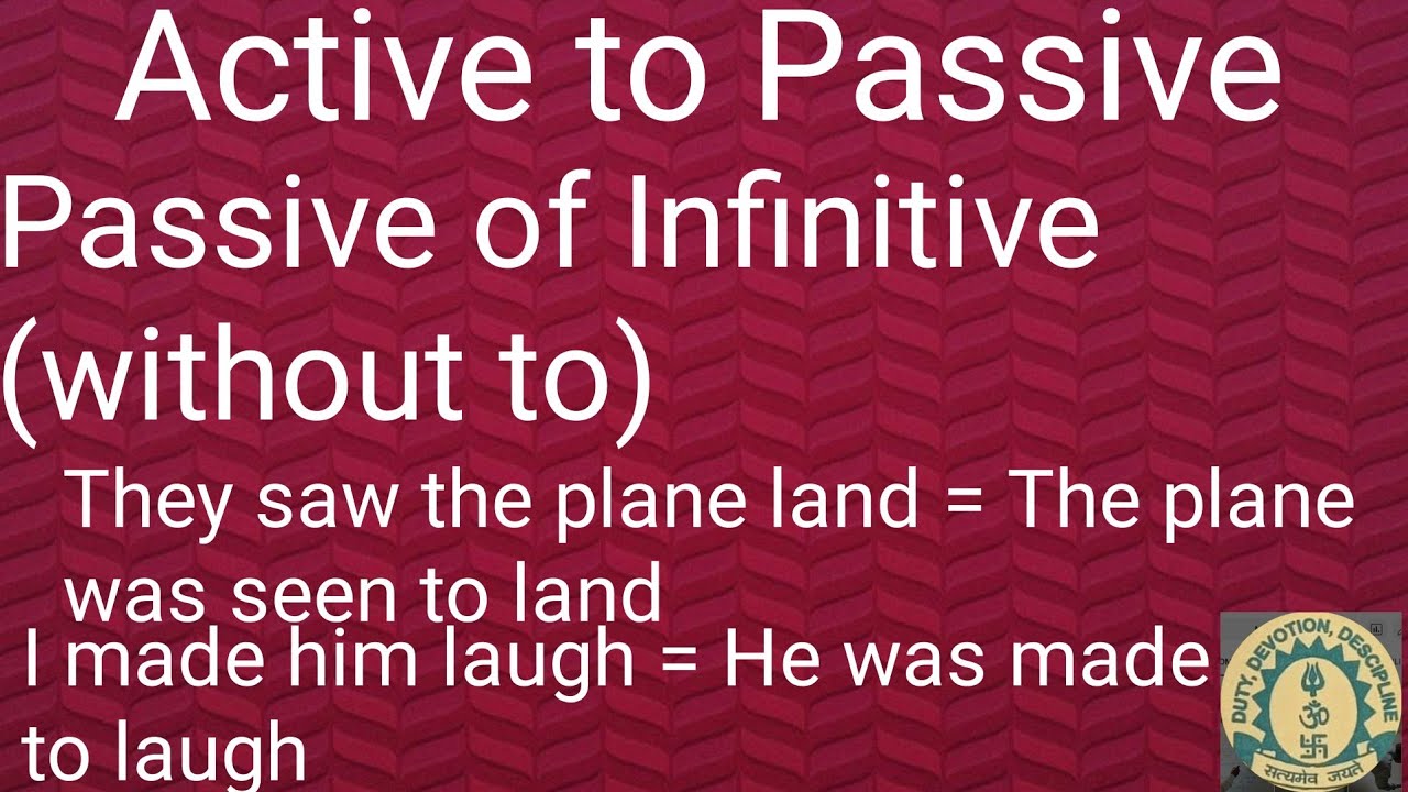 English Grammar | Voice | Passive of Infinitive without to | - YouTube