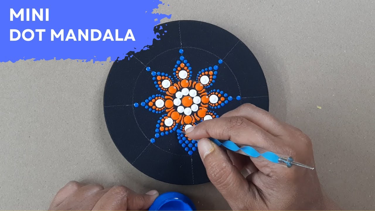 Mini Dot mandala for beginners | (Dot mandala art) | Step by step | #11 ...