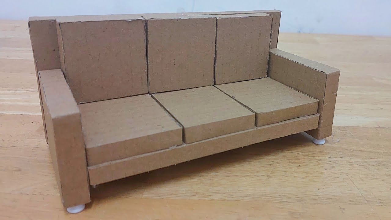 CARDBOARD SOFA|How to make cardboard sofa set - YouTube