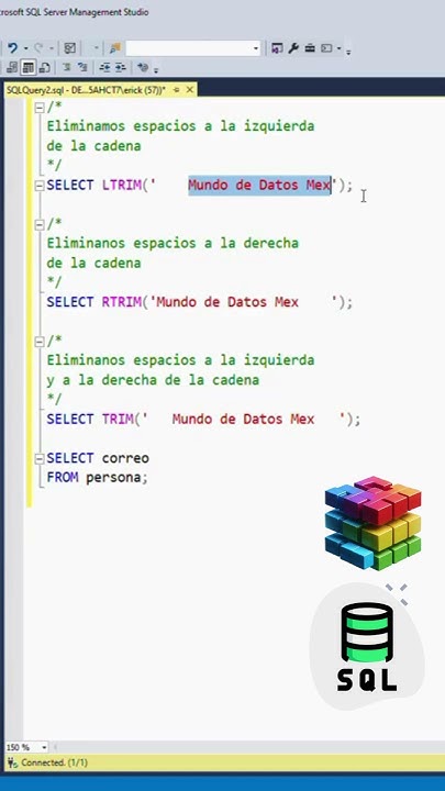 SQL - Funciones de cadena LTRIM , RTRIM y TRIM - YouTube