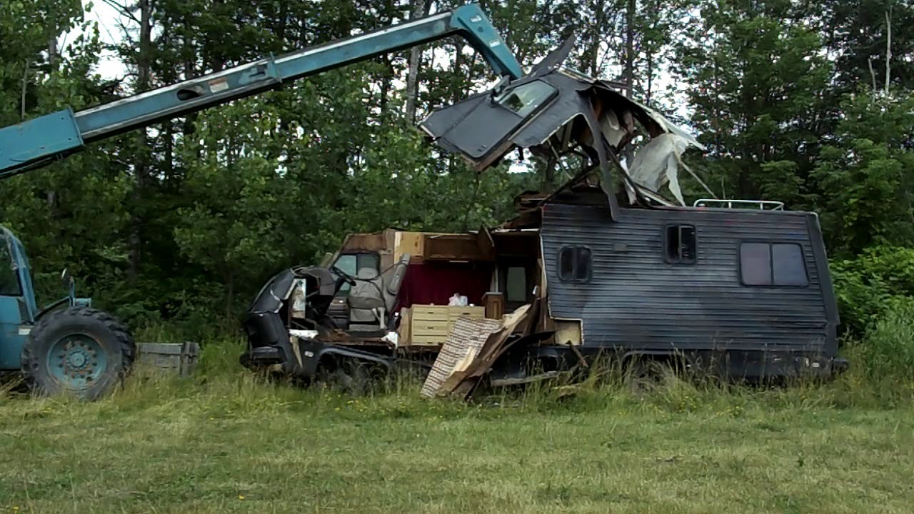 destroying a creepy old meth lab RV - YouTube