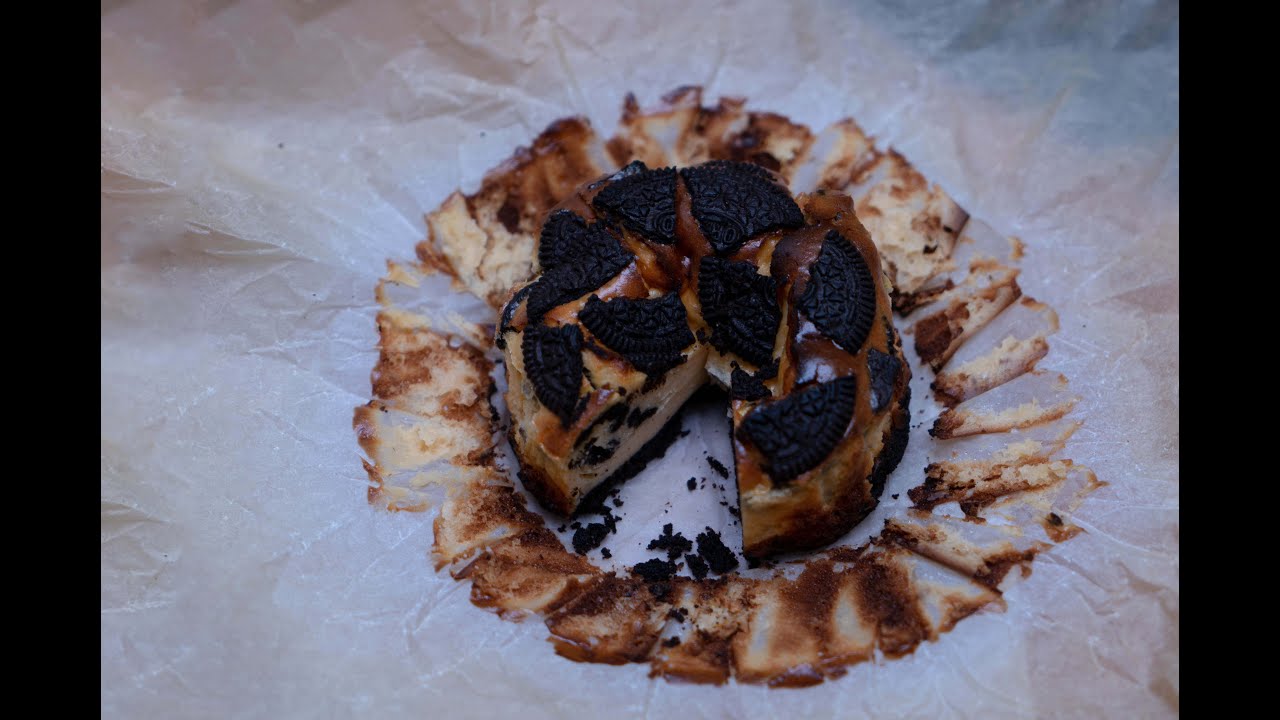 Basque Burnt Cheesecake (Oreo) - YouTube