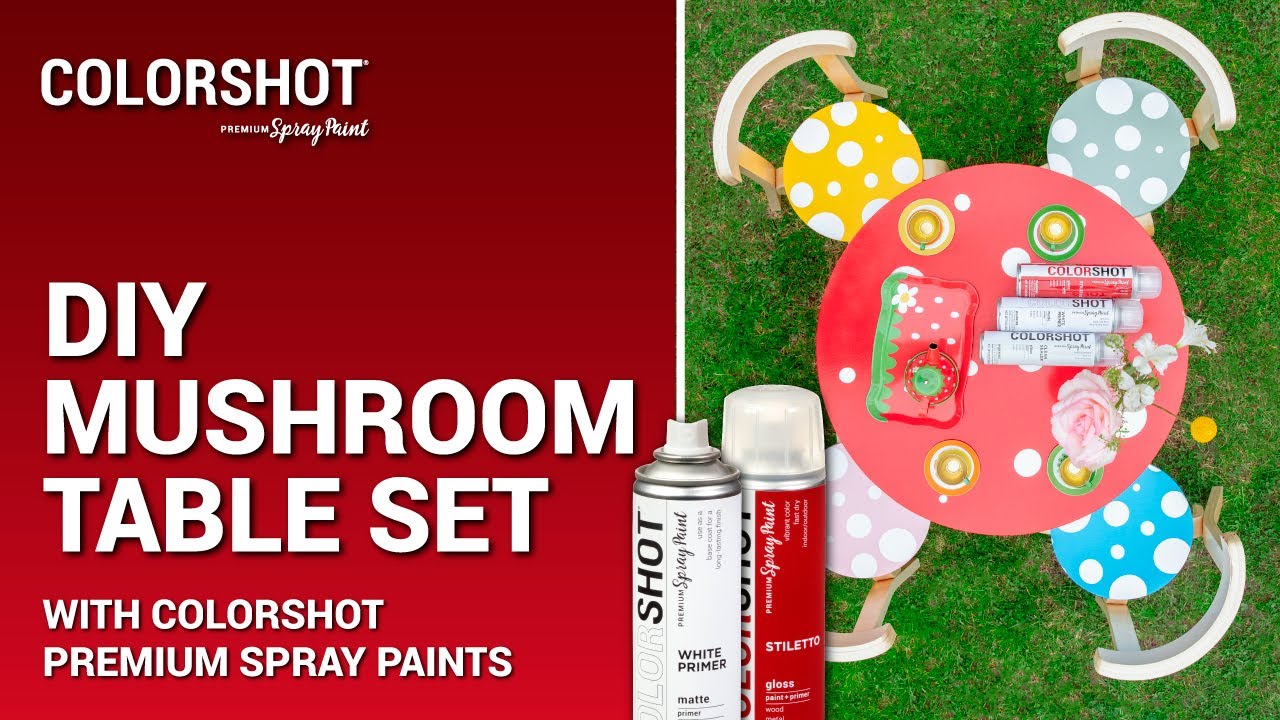 DIY Enchanted Garden Idea: Spray Painted Mushroom Table Set 🍄 - YouTube