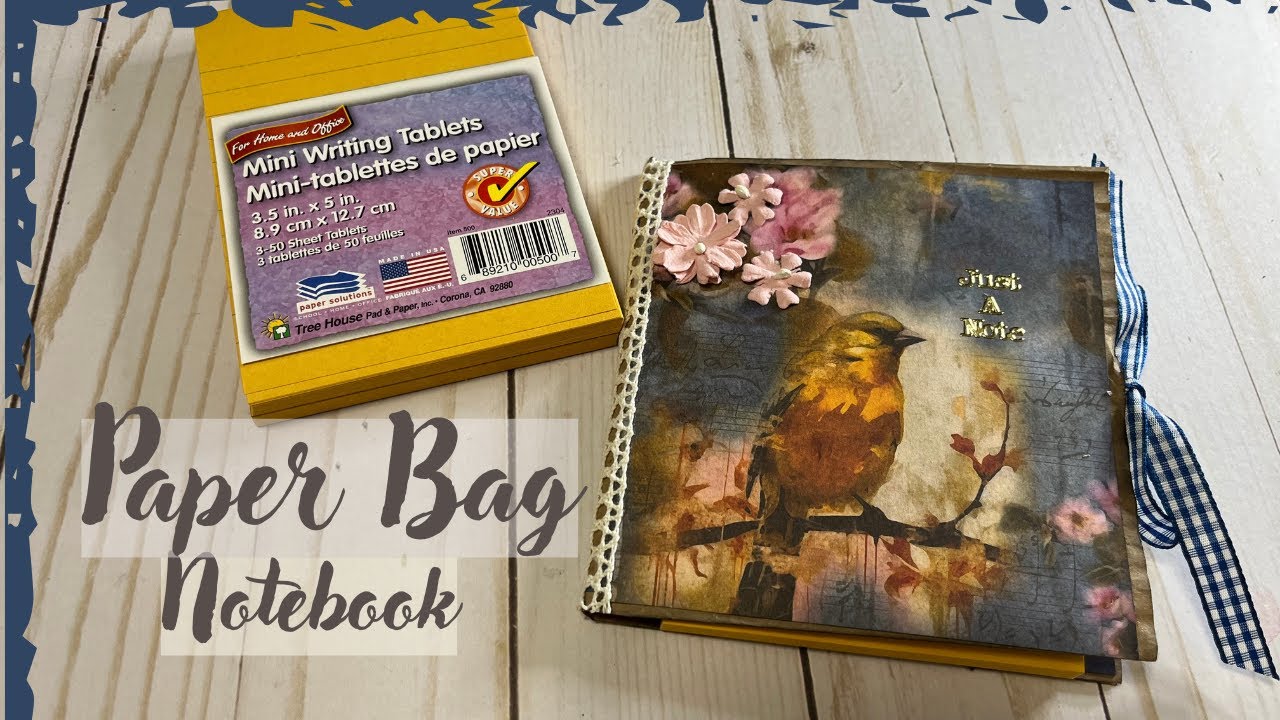 Paper Bag Book Notebook Dollar Tree Craft (Giveaway ended) - YouTube