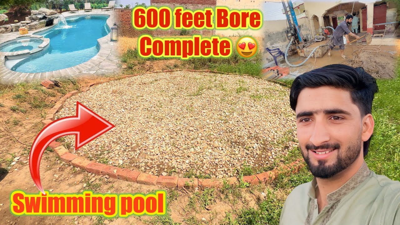 ALHAMDULILLAH 😍600 feet Borewell Done Swimming Pool mein Pathar Dal ...