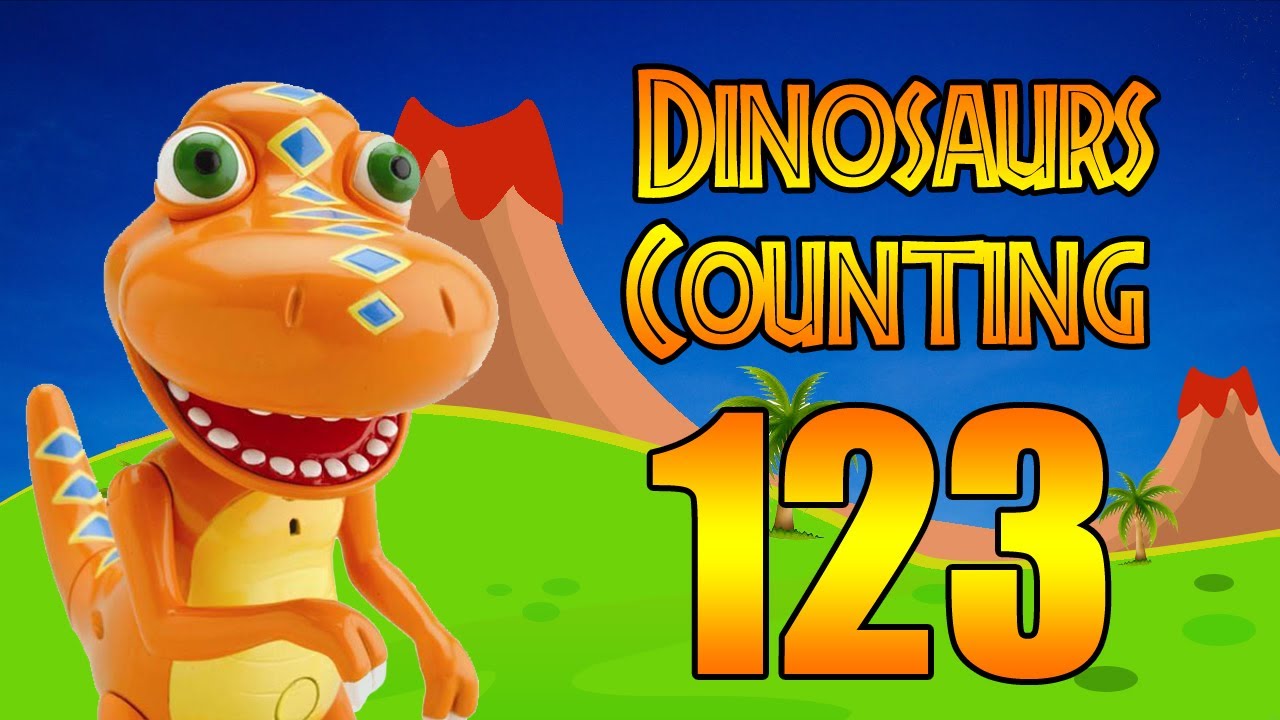 Counting to 10 with dinosaur toys numbers 123 videos for children ...