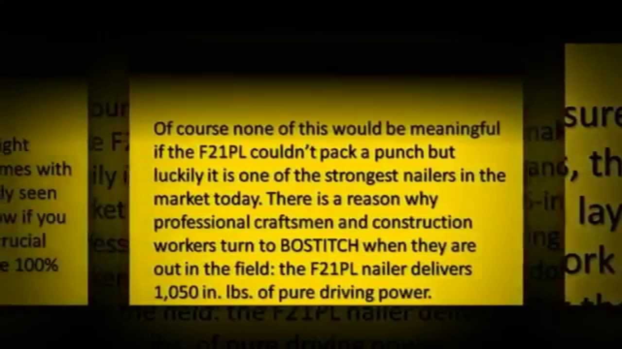 BOSTITCH F21PL Framing Nailer Review - YouTube