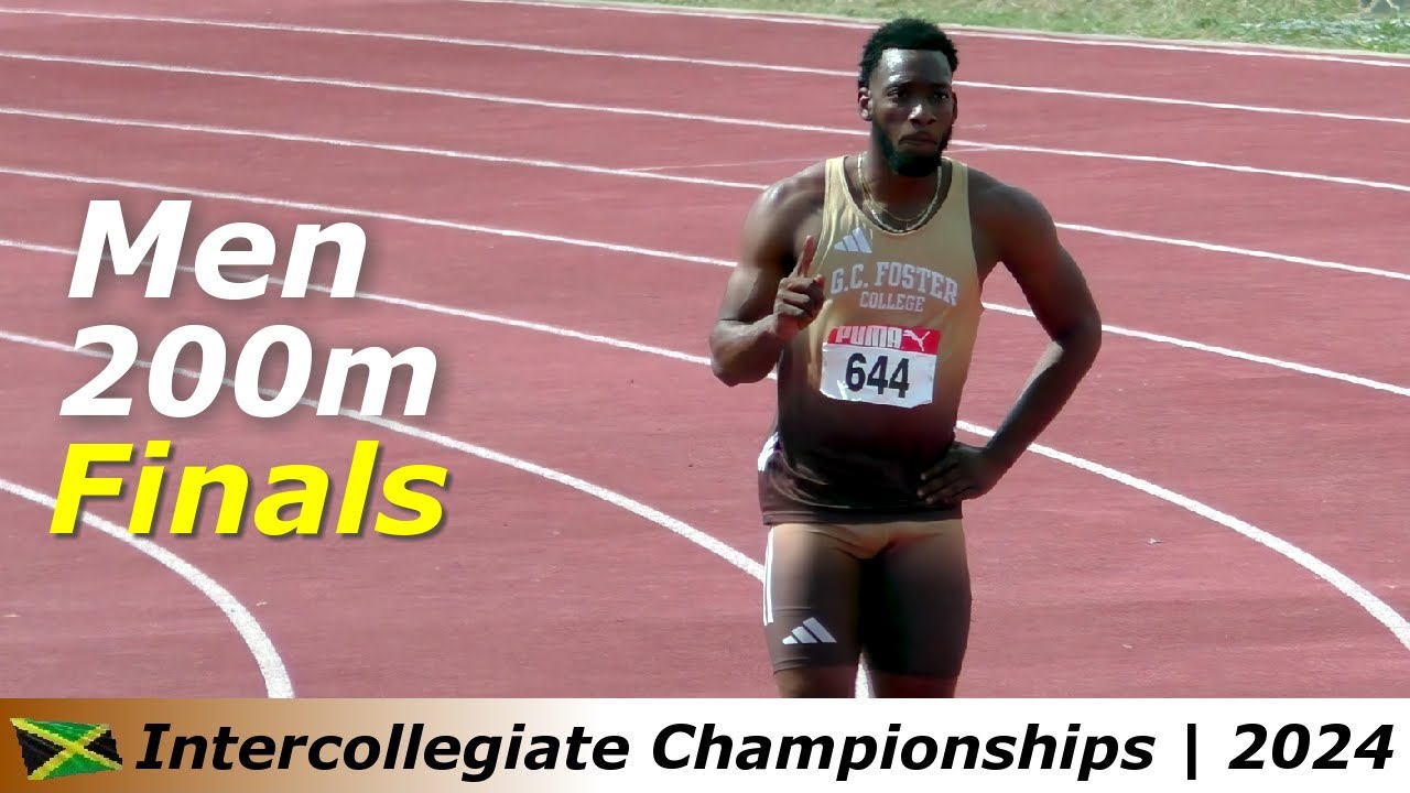 Michael Sharp | GC Foster | Jevaughn Whyte | Men 200m Finals | Intercol Champs 2024 - YouTube