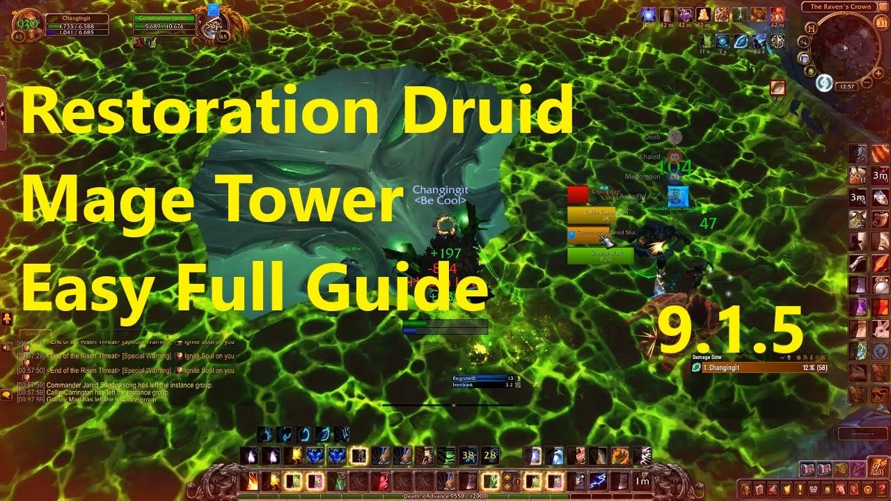 Restoration Druid Mage Tower Challenge Easy Full Guide End of the Risen ...