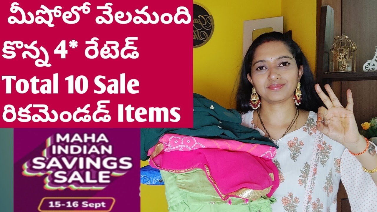 Meesho maha indian sale haul telugu - YouTube