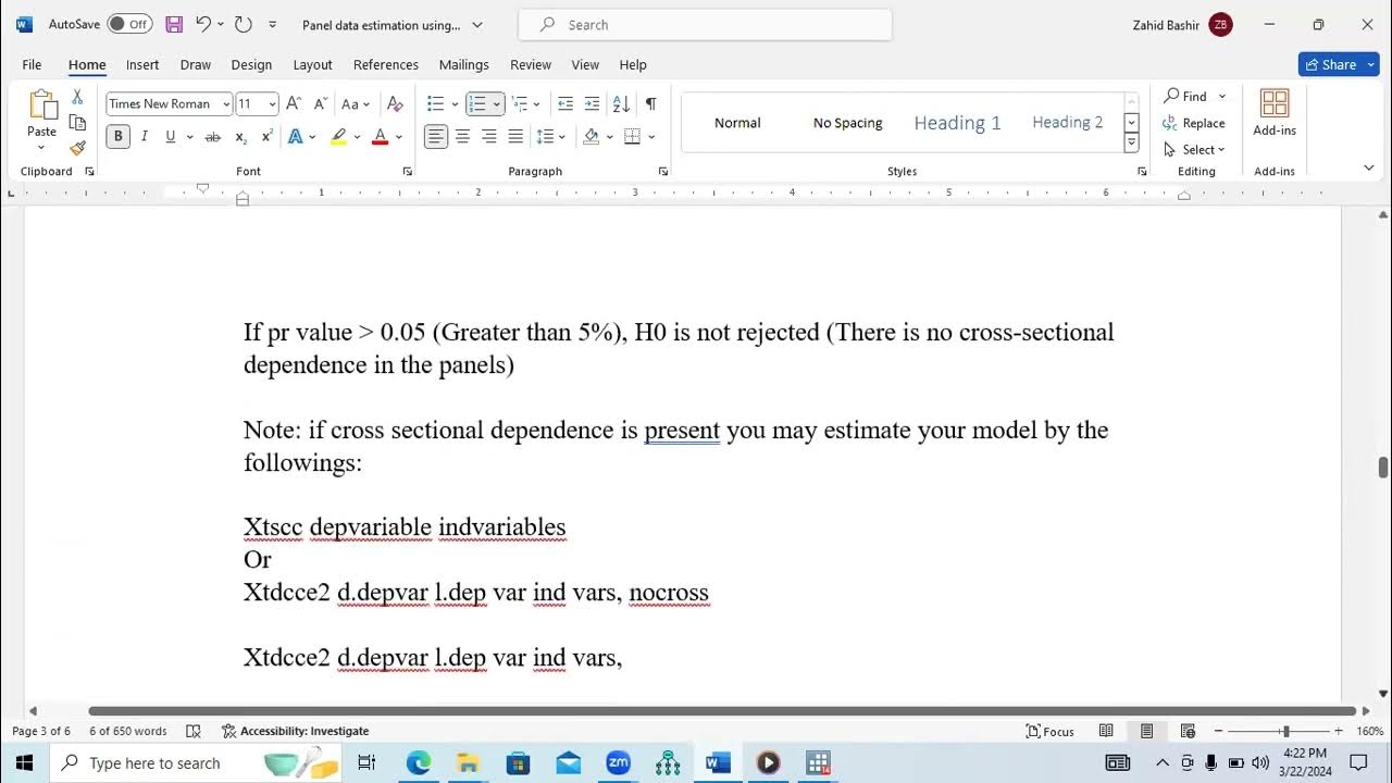 Stata Training Day-12A: Panel Data Analysis with Stata: Fixed Effects vs. Random Effects - YouTube