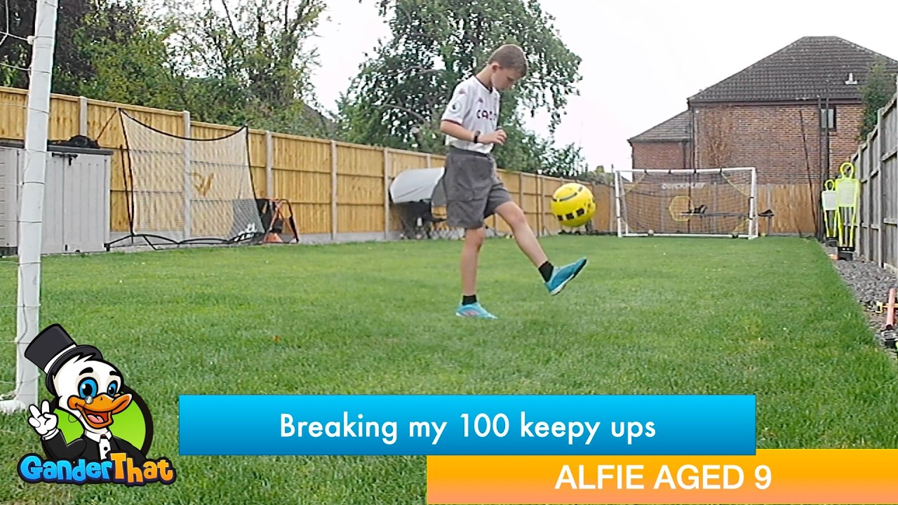 Finally smashing 100 football Keepie uppies (Keepy up, kick ups), not ...