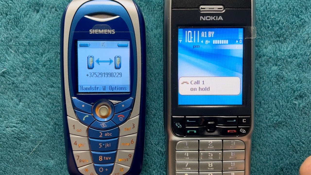 Calling from Nokia 3230 to Siemens C65 and back - YouTube