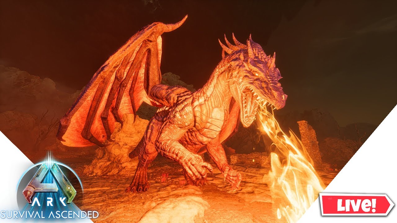Ark: Survival Ascended Dragon Boss fight - YouTube