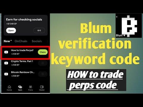 Blum verification keyword code today - YouTube