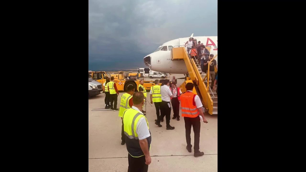 Hailstorm Causes Severe Damage to Nose and Cockpit of Austrian Airlines ...