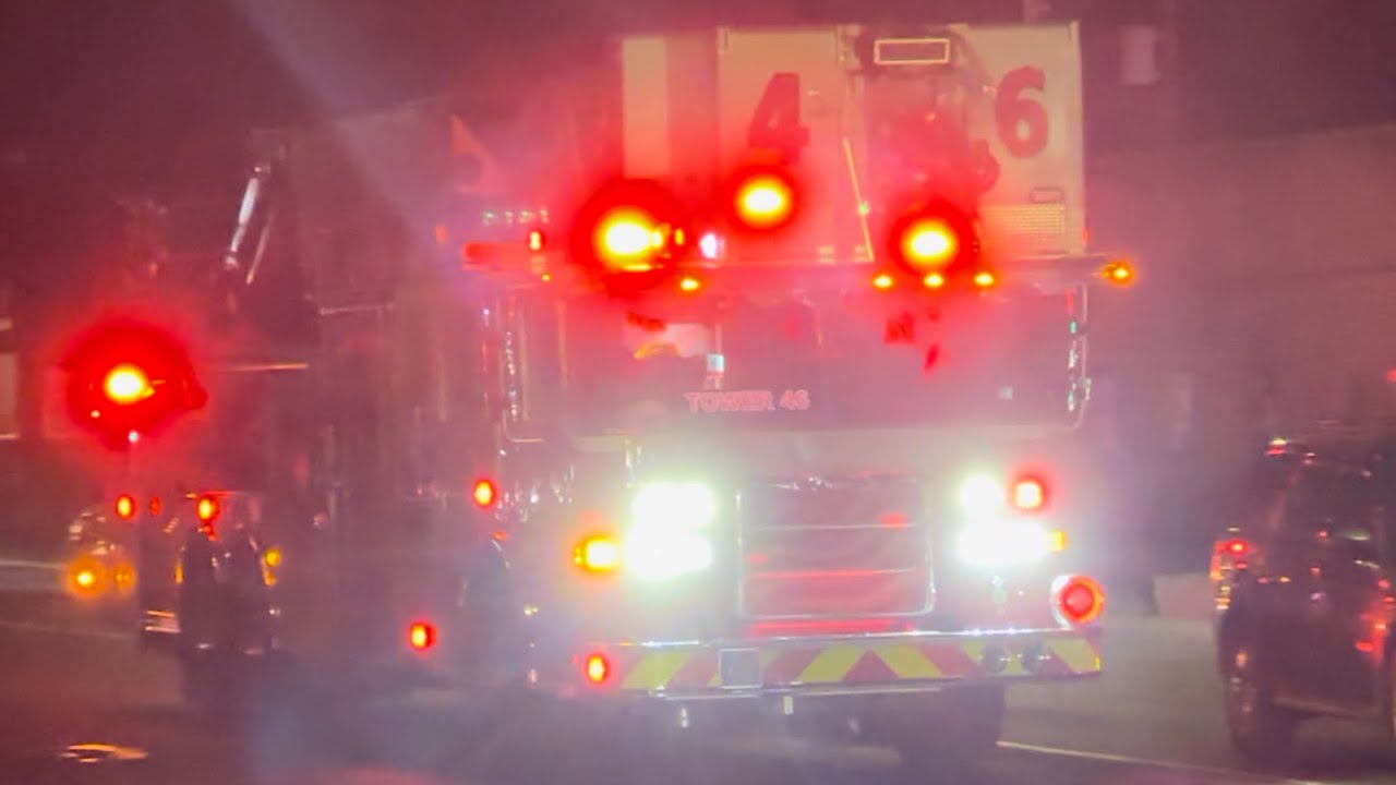 Rocky Run Fire Company Tower 46 Responding 11-1-23 - YouTube